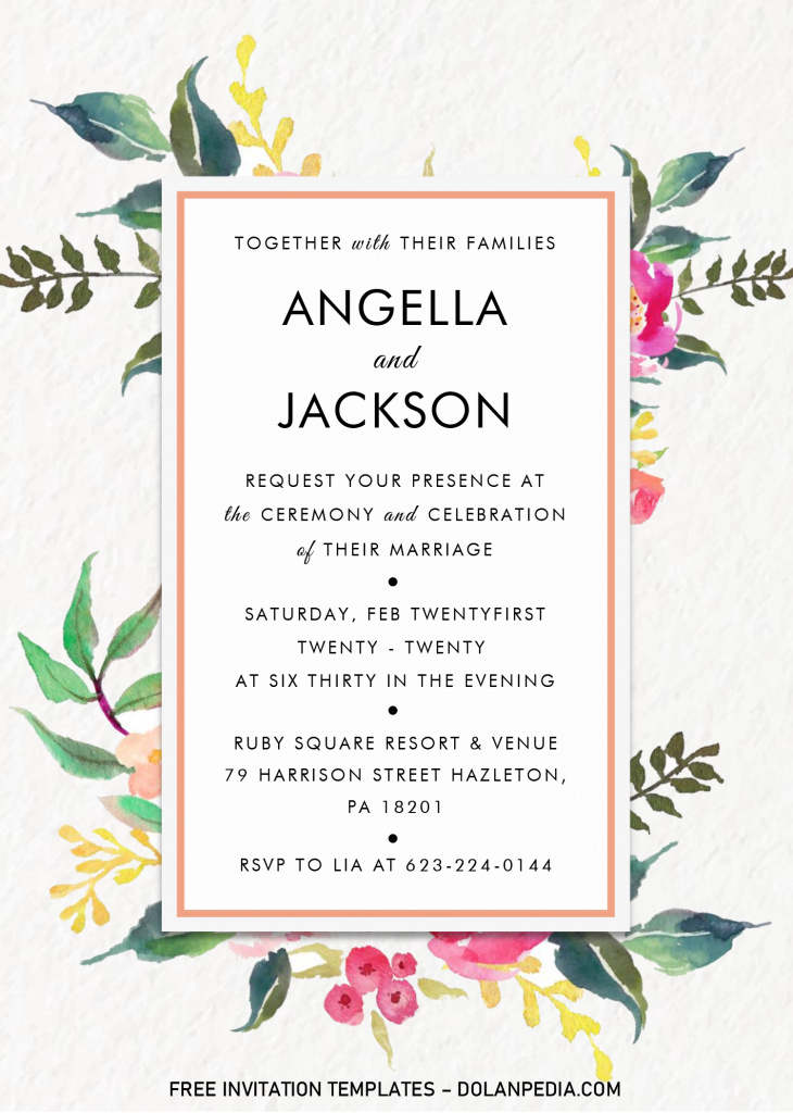 Modern Floral Invitation Templates - Editable With MS Word