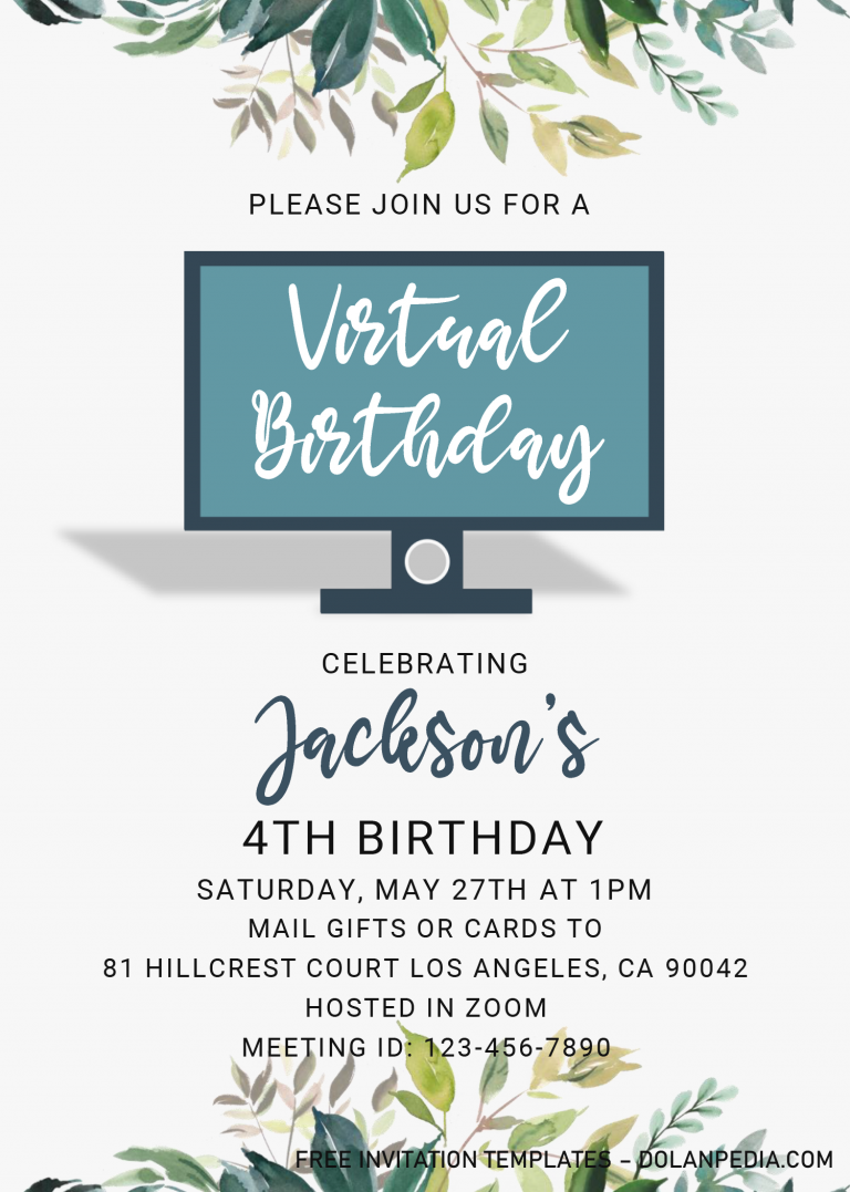 Virtual Party Invitation Templates - Editable With MS Word - Dolanpedia