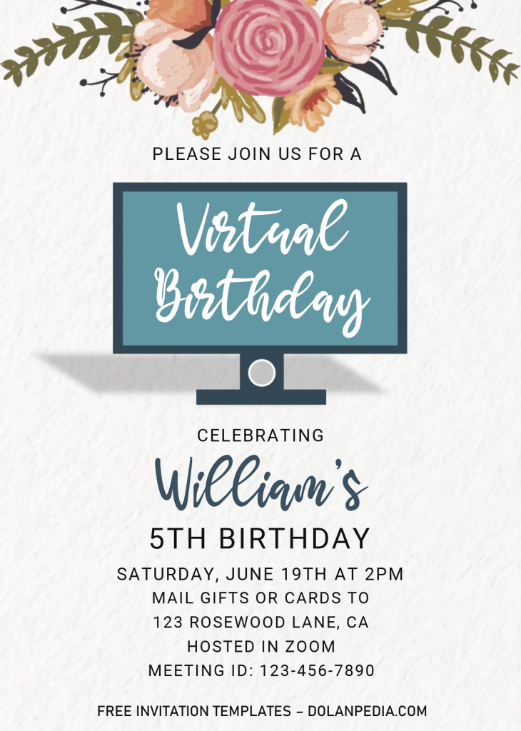 Virtual Party Invitation Templates - Editable With MS Word