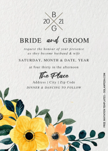 Classy Monogram Wedding Invitation Templates - Editable With MS Word