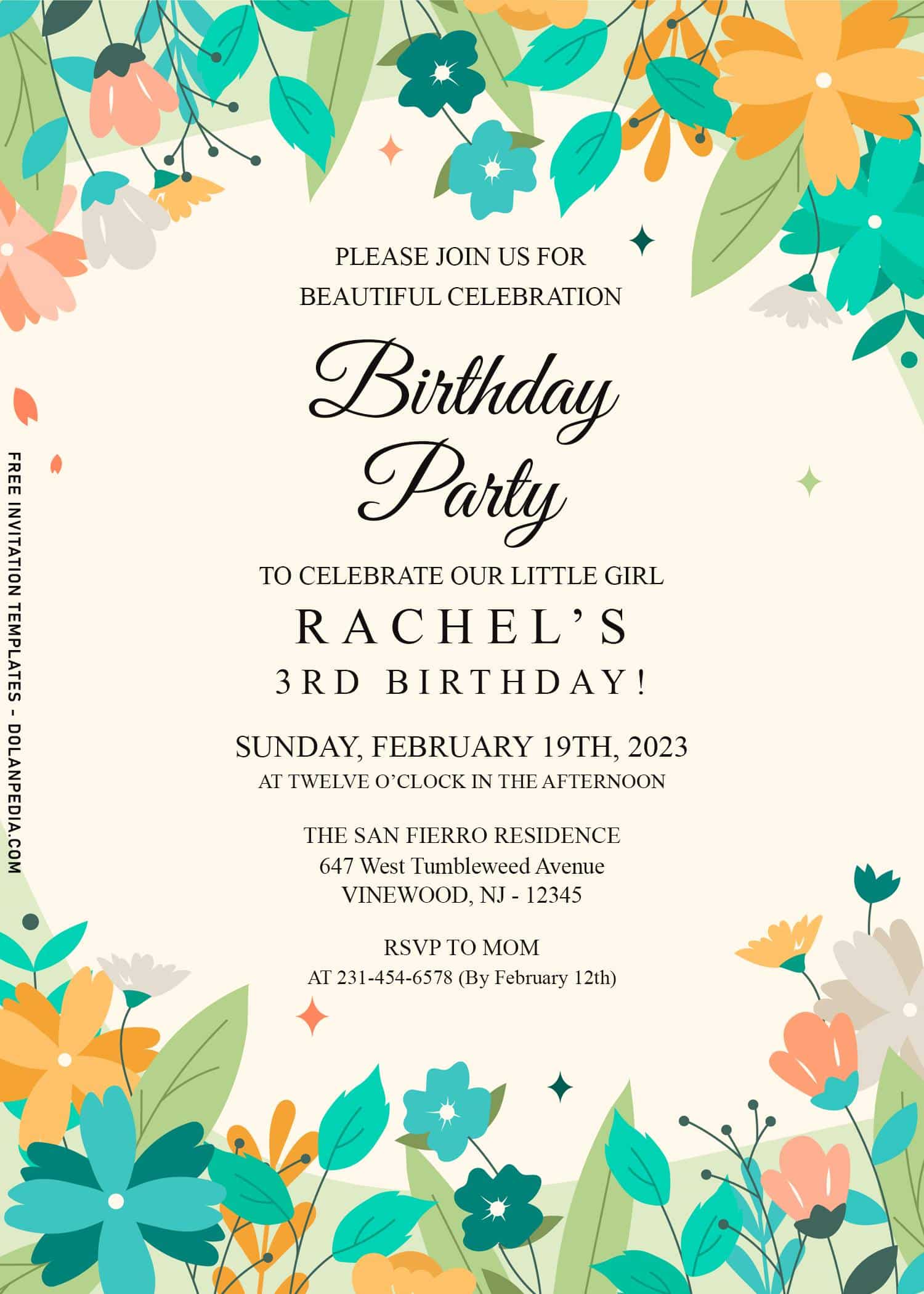 8+ Spring Flowers Birthday Invitation Templates For Your Memorable ...