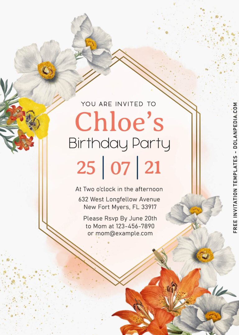 9+ Graceful Daisy And Aster Spring Birthday Invitation Templates