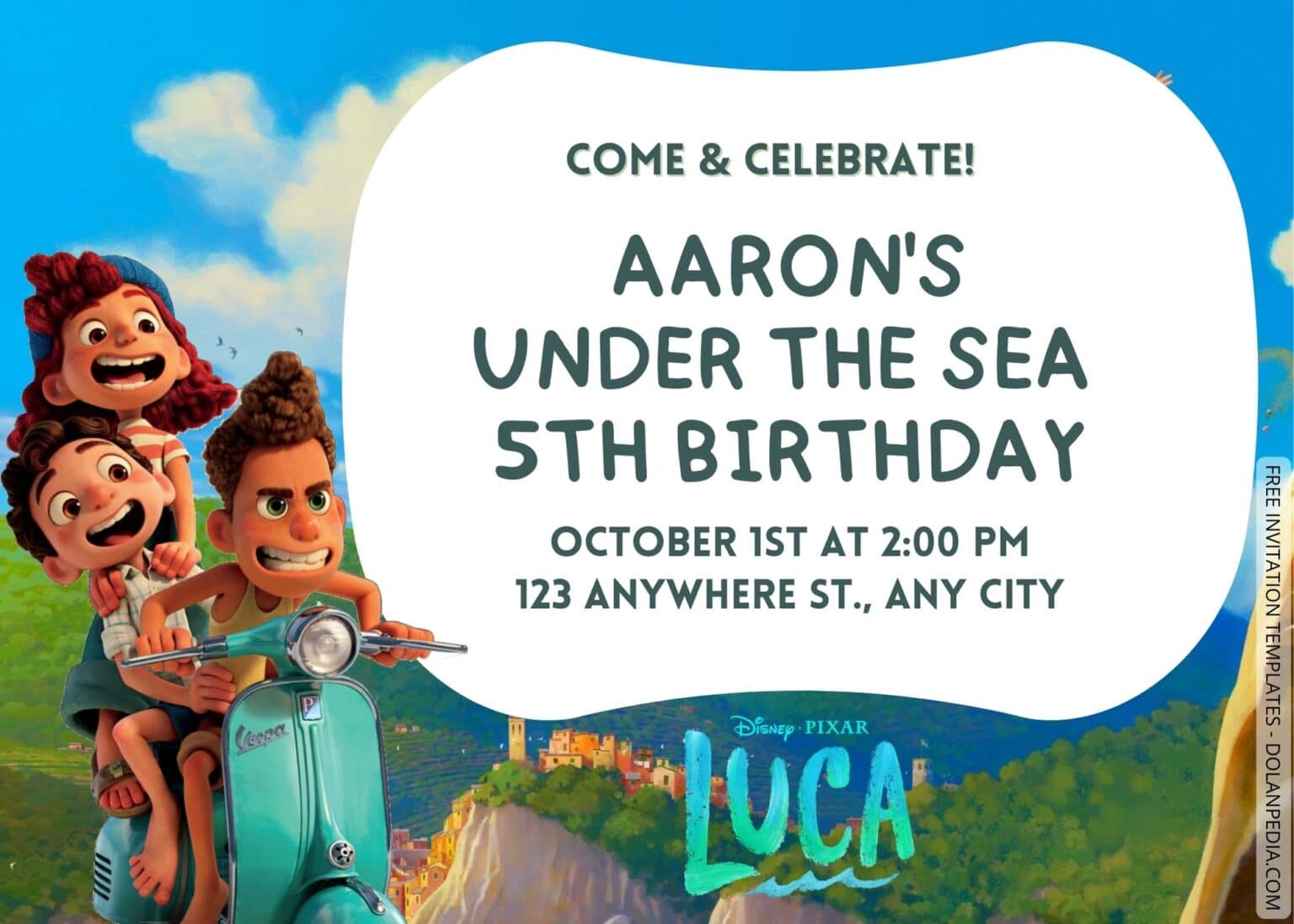 8+ Disney Pixar's Luca Birthday Invitation Templates