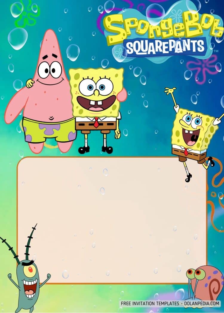 FREE Spongebob Squarepants Invitation Templates