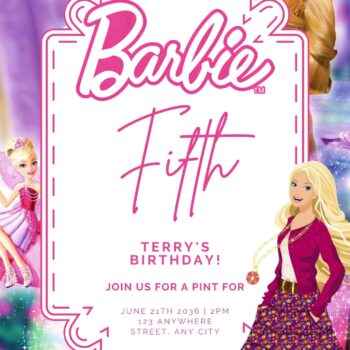 FREE Barbie Birthday Invitations Templates