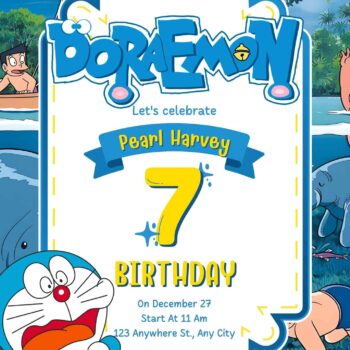 FREE Doraemon Birthday Invitation Templates