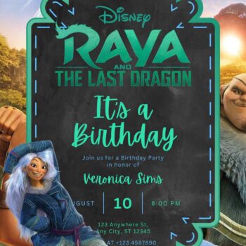 Sisu Summons You! Join Raya the Last Dragon Birthday Invitations!