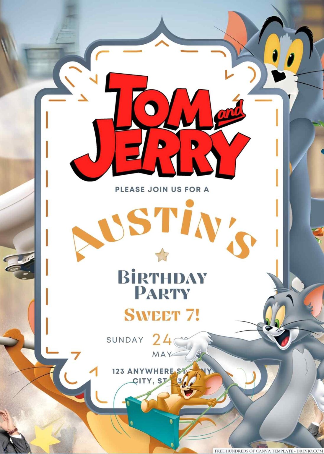 FREE Tom and Jerry Birthday Invitation Templates - fridf. free pdf ...