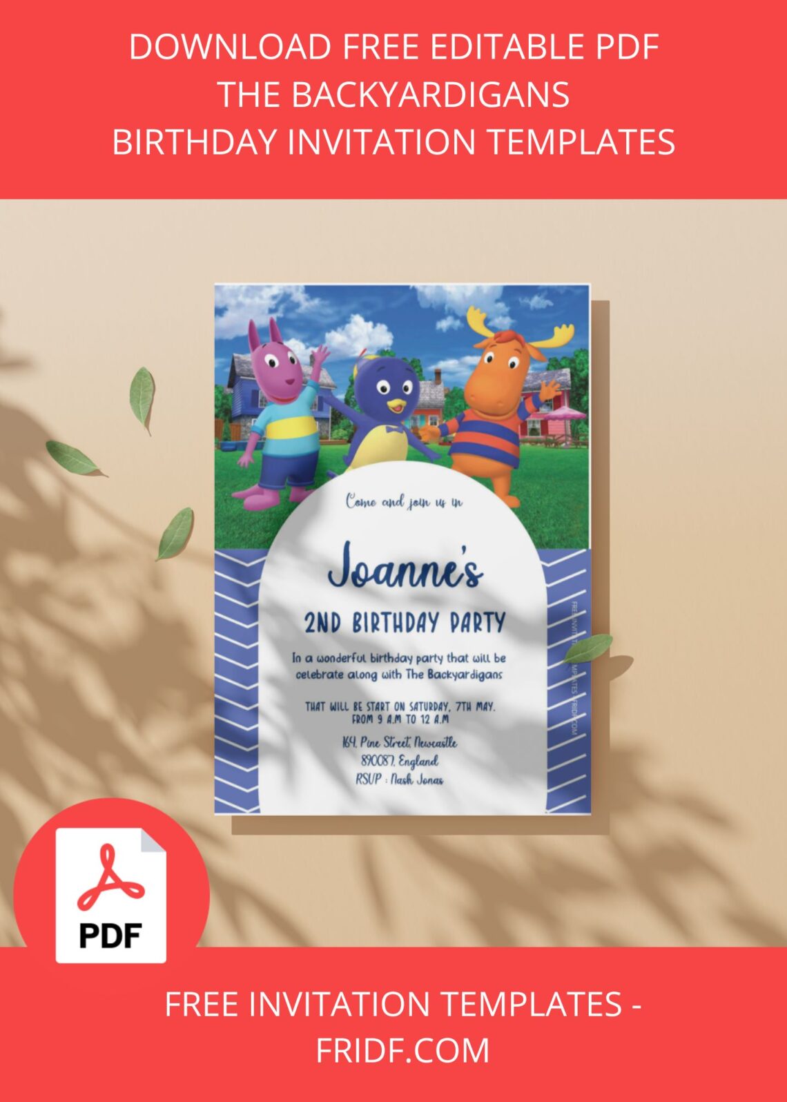 Free Editable PDF - The Backyardigans Birthday Invitation Templates