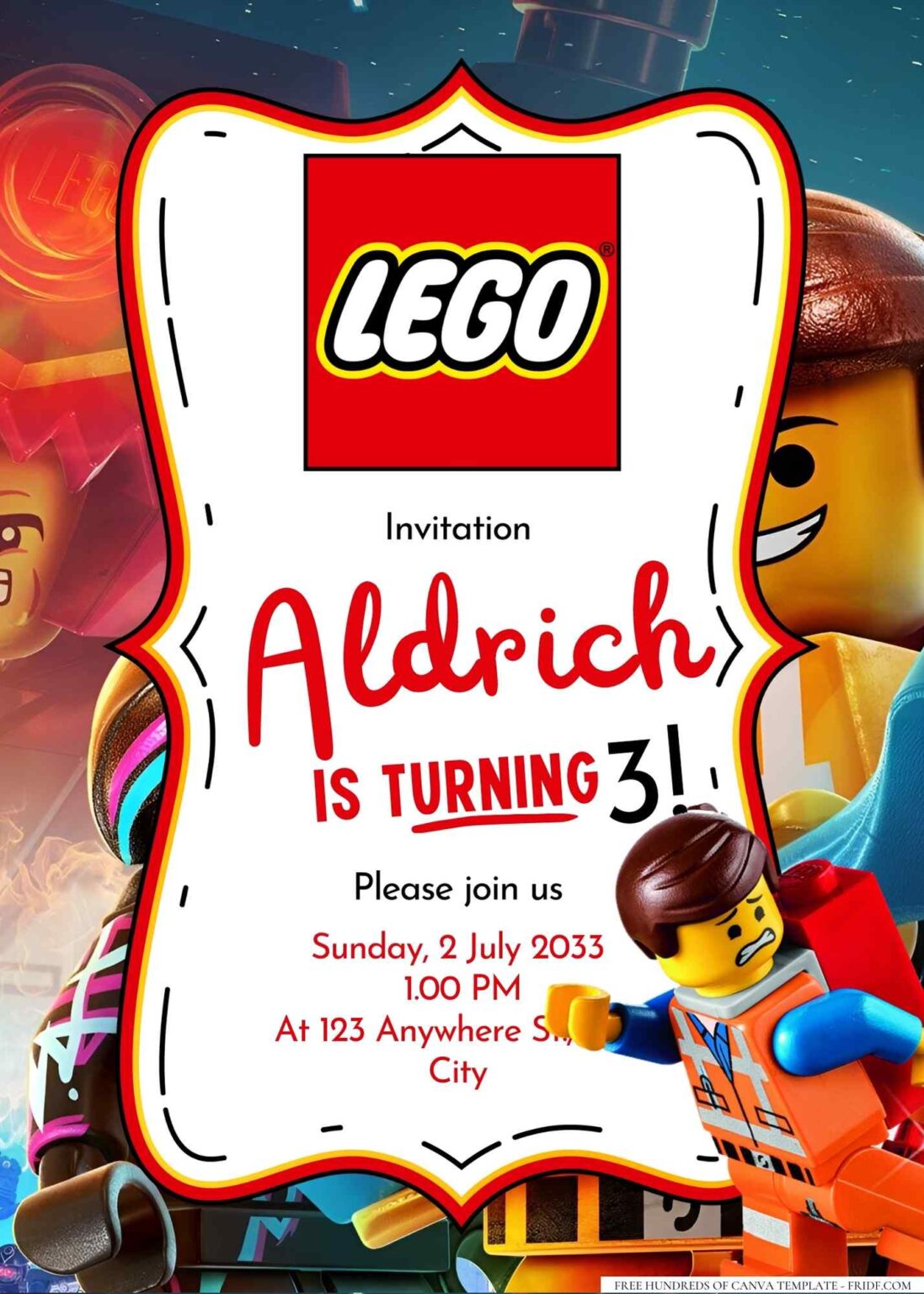 Lego Mania Birthday Invitation Templates