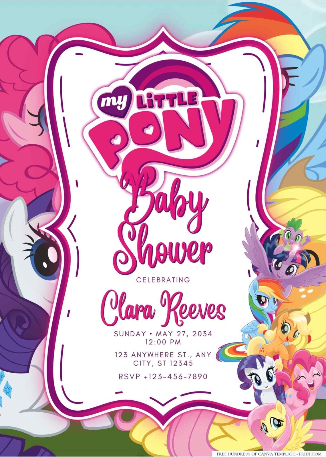 My Little Pony Baby Shower Invitation Templates