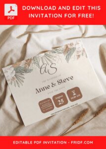 (Free Editable PDF) Eclectic Bohemian Style Wedding Invitation Templates