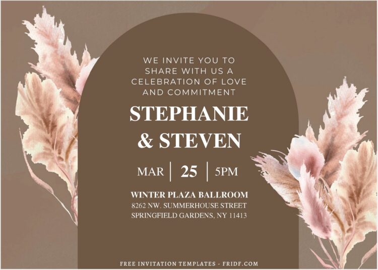 (Free Editable PDF) Bohemian Simplicity Wedding Invitation Templates