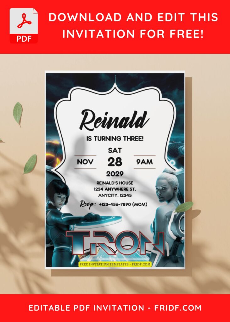 (Free Editable PDF) Fantastic Tron Birthday Invitation Templates