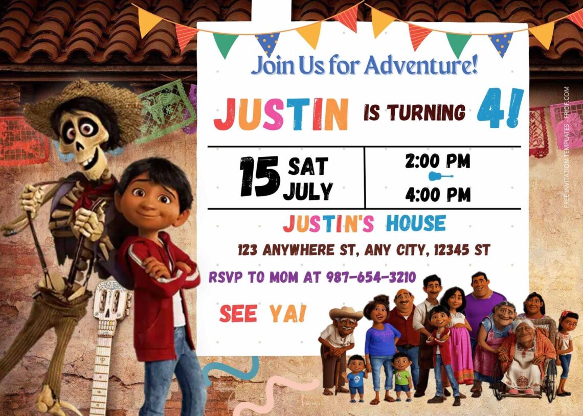 FREE 9+ Musical Day Coco Birthday Invitation Templates