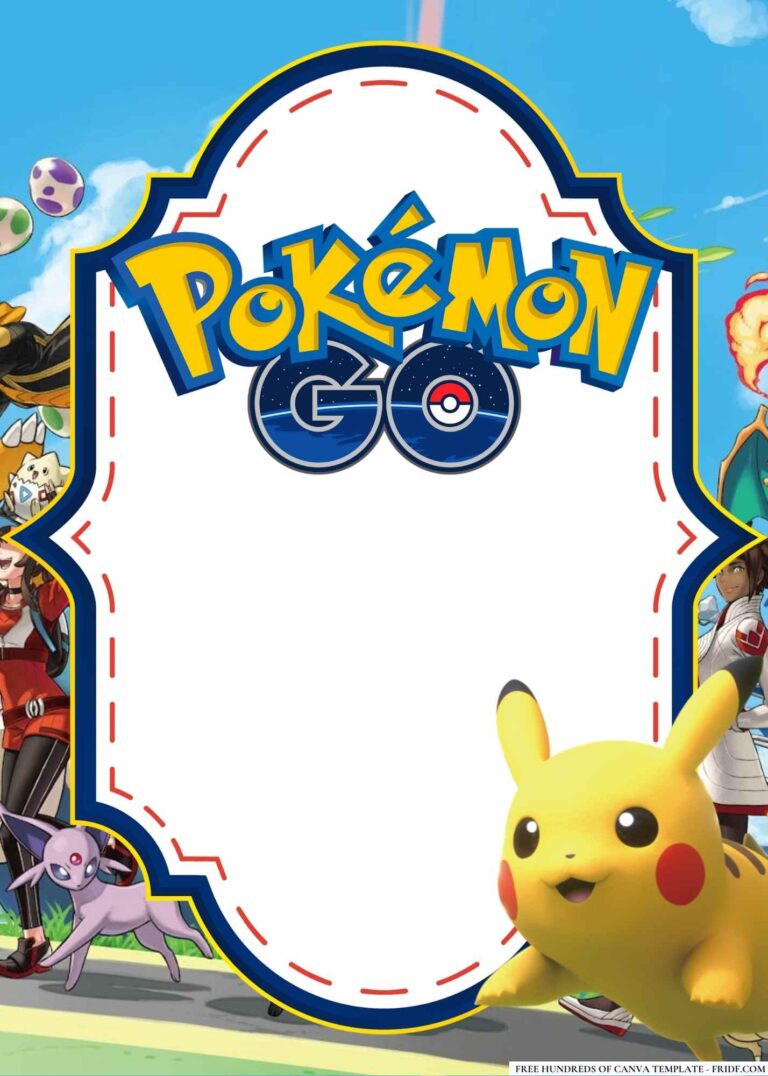 18+ Pokemon GO! Birthday Invitation Templates