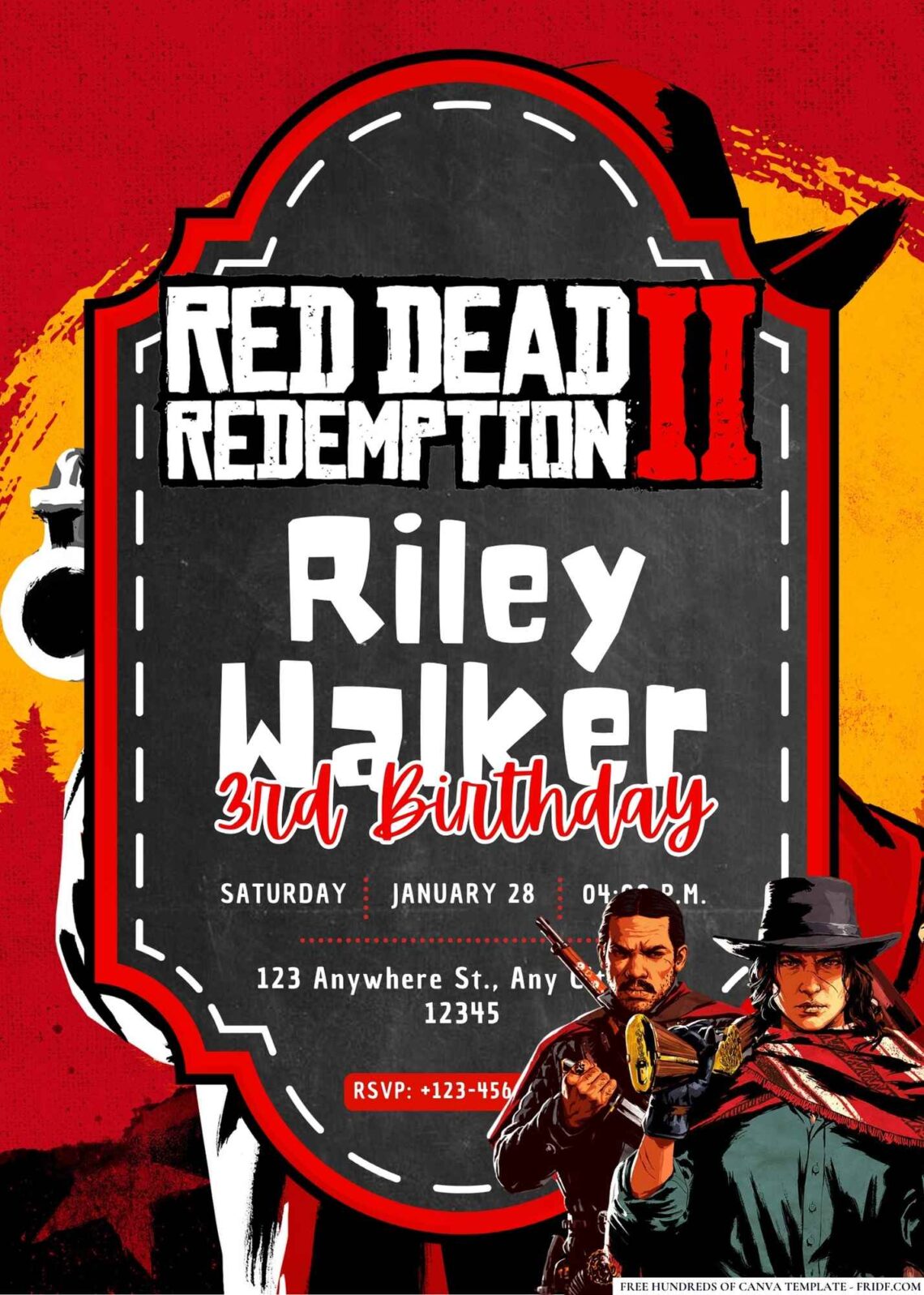18+ Red Dead Redemption 2 Birthday Invitation Templates