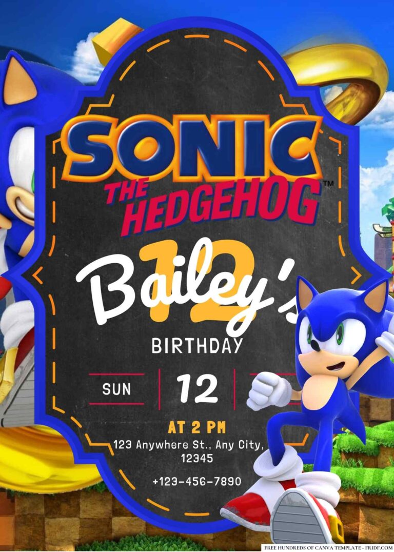 Sonic the Hedgehog Birthday Party Planner & FREE Canva Invitations