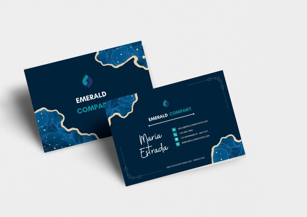 FREE Oceanic Emerald Business Card Templates - fridf. free pdf invitations