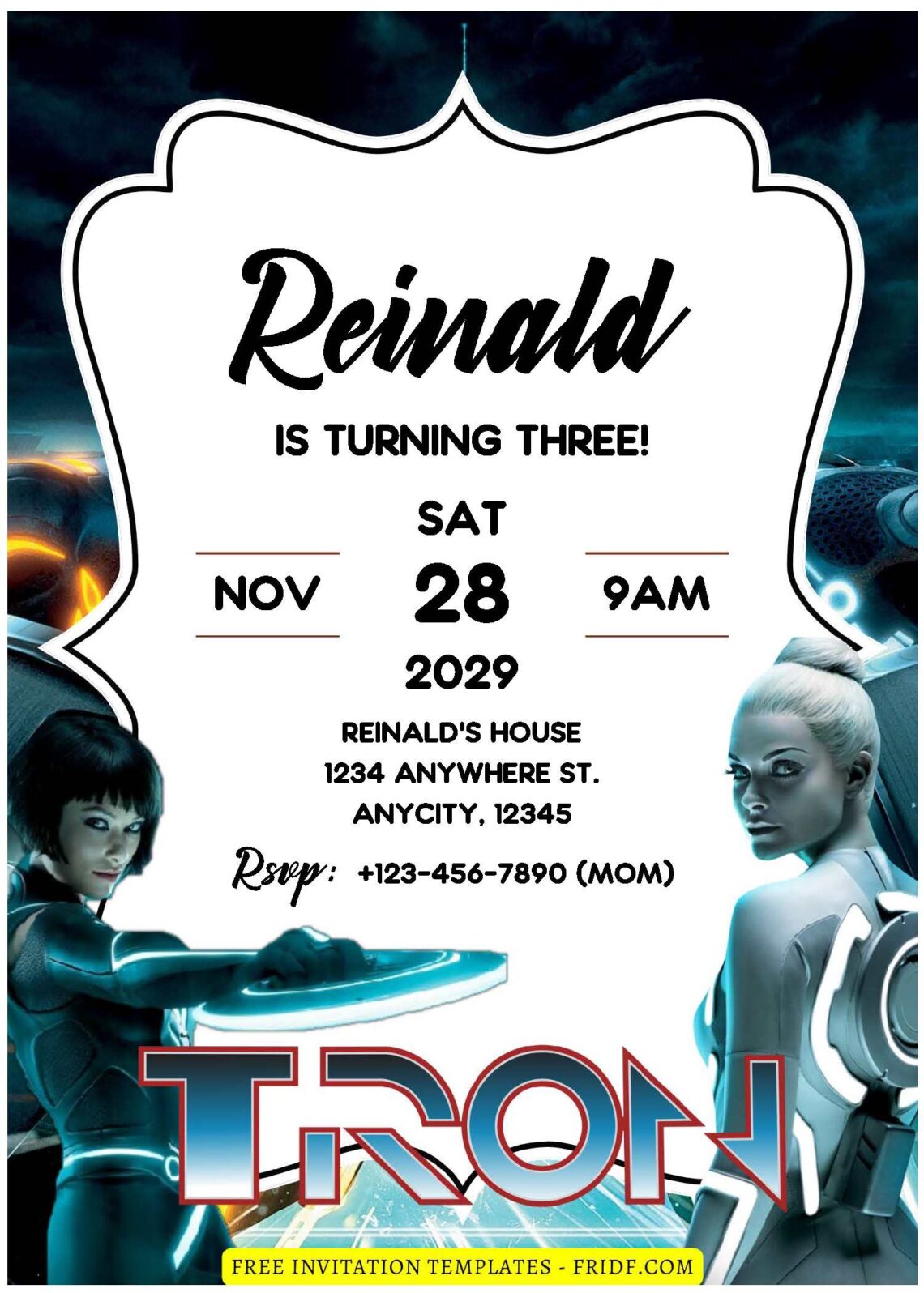 (Free Editable PDF) Fantastic Tron Birthday Invitation Templates