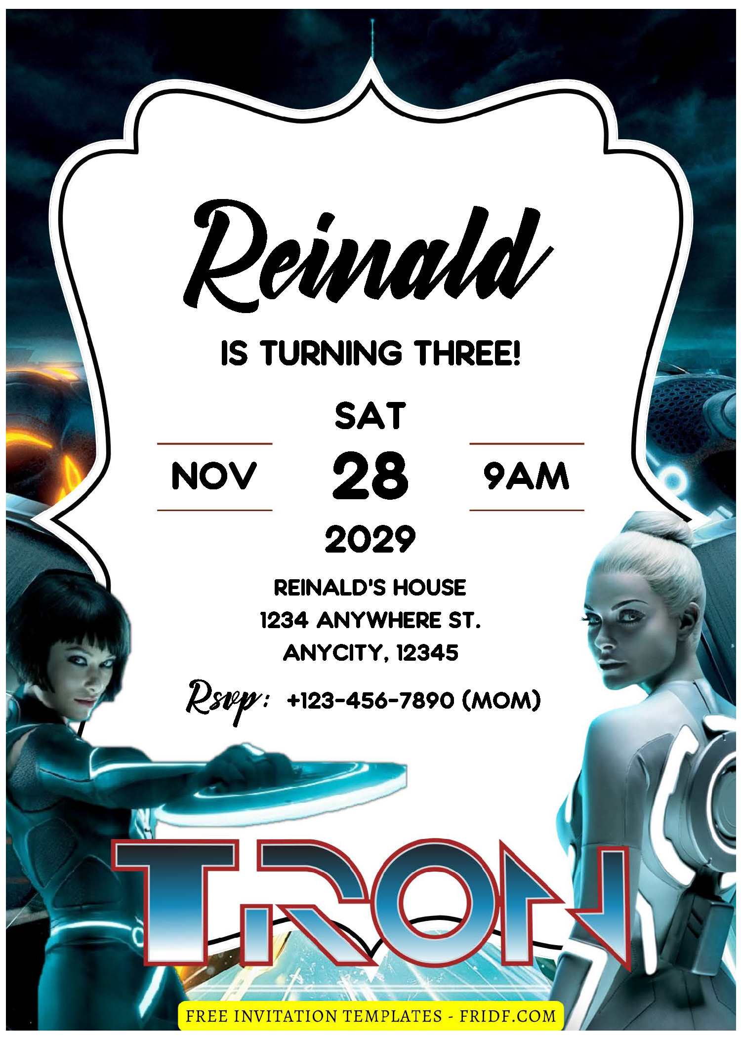 (Free Editable PDF) Fantastic Tron Birthday Invitation Templates
