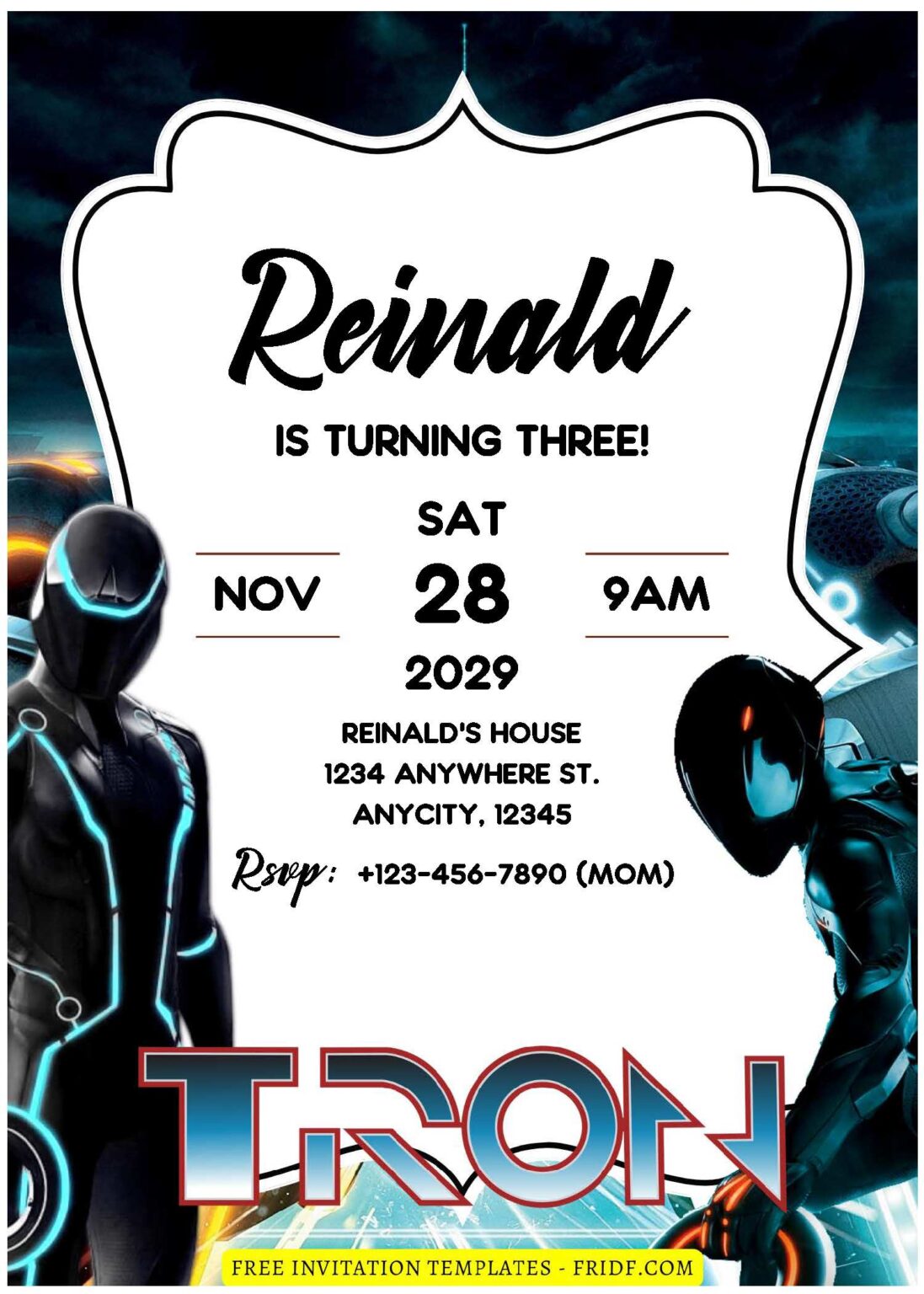 (Free Editable PDF) Fantastic Tron Birthday Invitation Templates