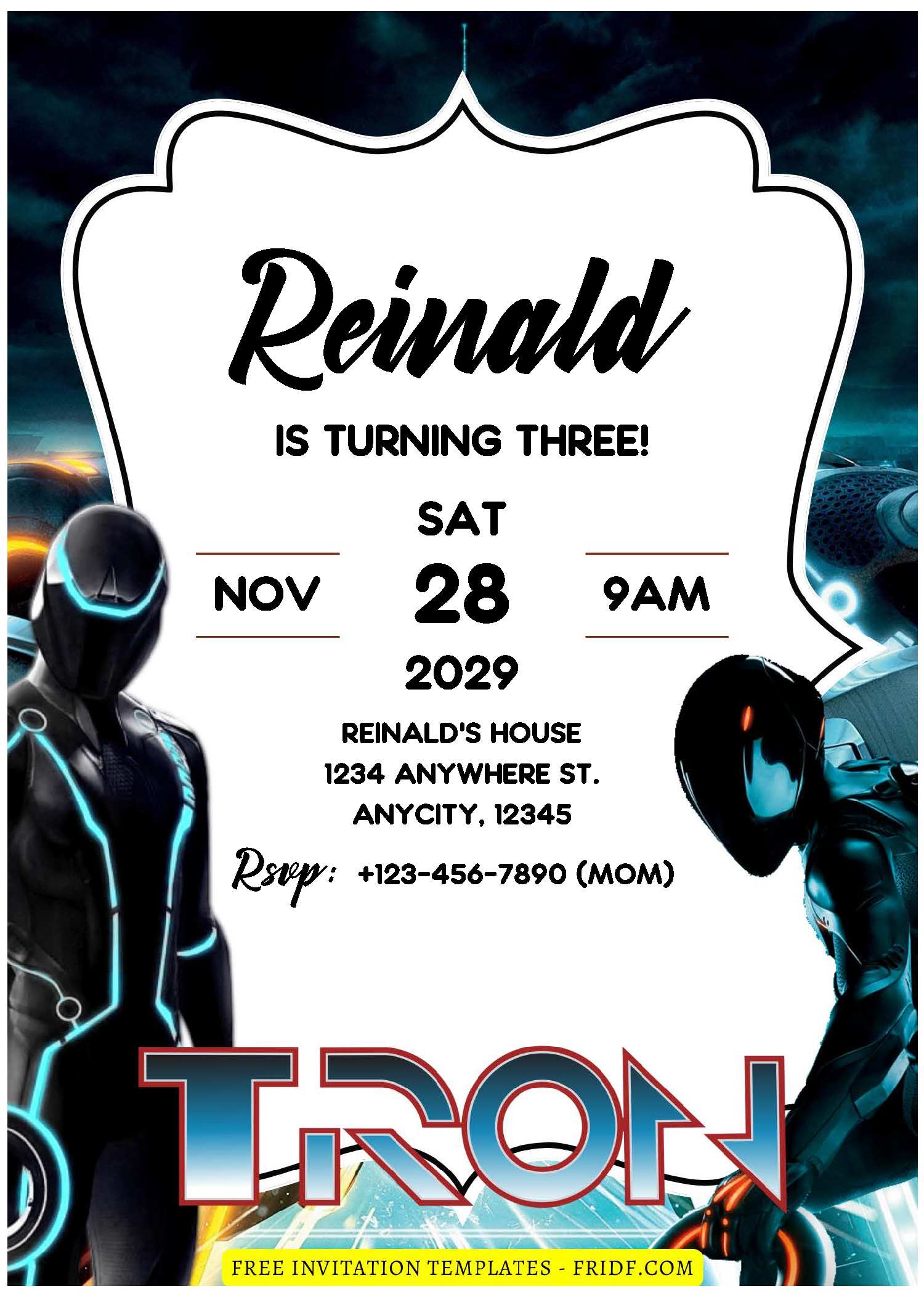 (Free Editable PDF) Fantastic Tron Birthday Invitation Templates