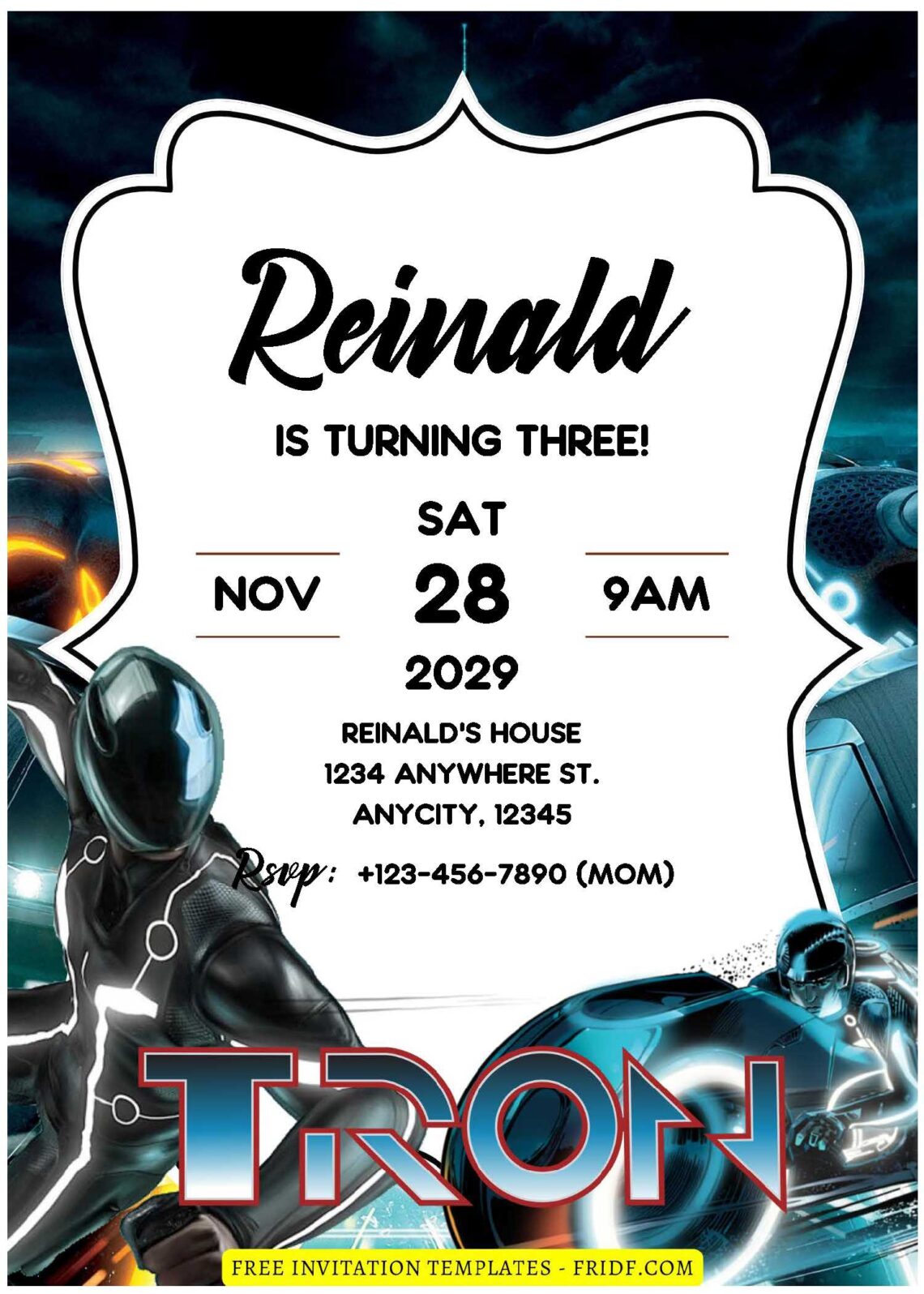 (Free Editable PDF) Fantastic Tron Birthday Invitation Templates