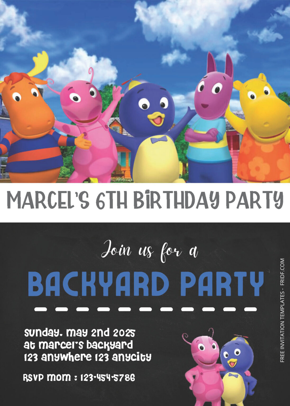 FREE PDF Invitation - The Backyardigans Birthday Invitation Templates
