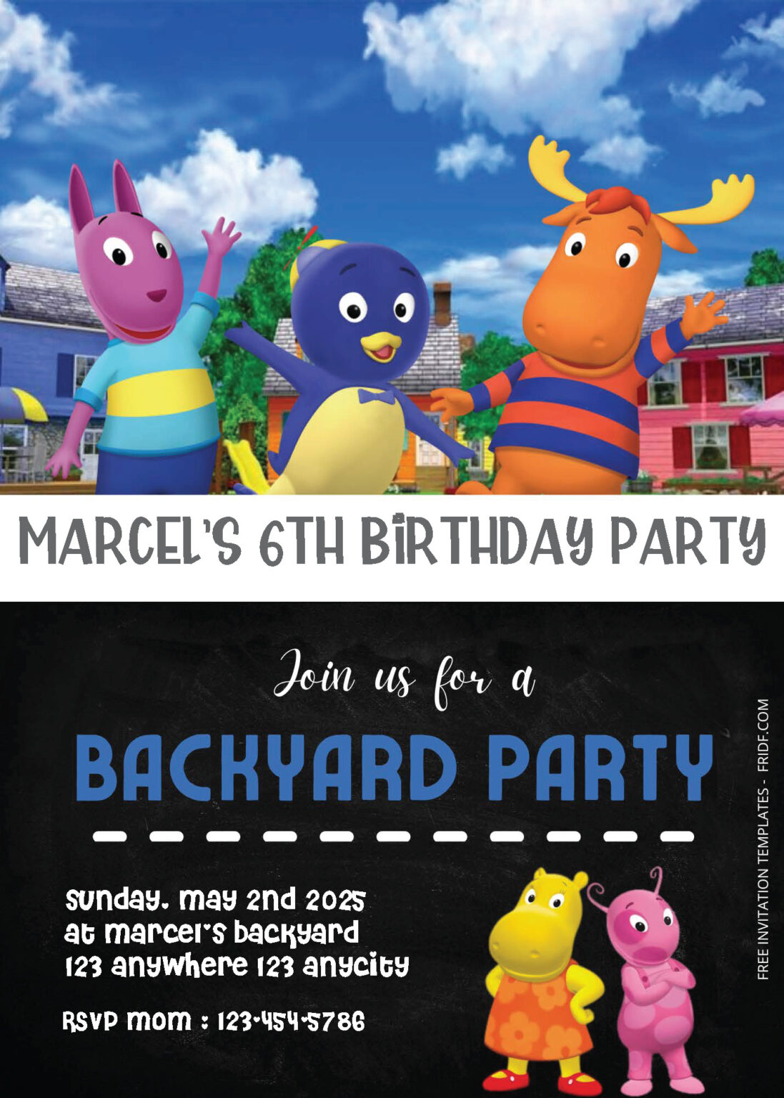 FREE PDF Invitation - The Backyardigans Birthday Invitation Templates