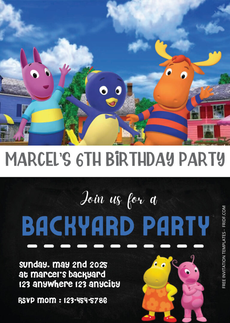 FREE PDF Invitation - The Backyardigans Birthday Invitation Templates