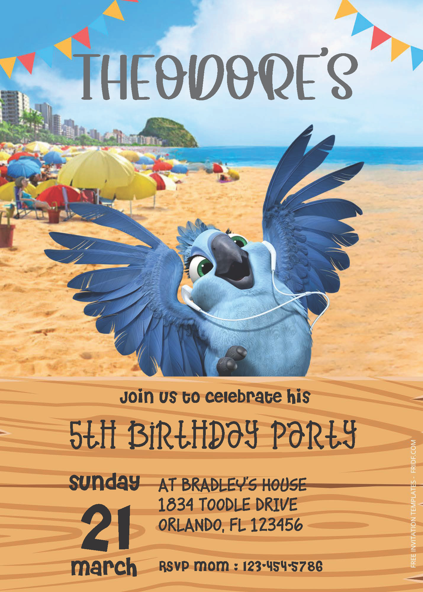 FREE PDF Invitation - Rio Birthday Invitation Templates - fridf. free ...