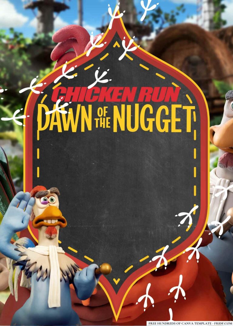 Free Editable Chicken Run: Dawn of the Nugget Birthday Invitations