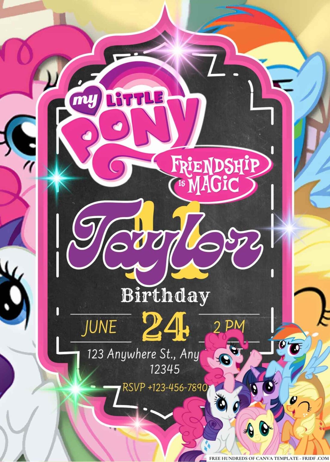 FREE Editable My Little Pony Birthday Invitations - fridf. free pdf ...