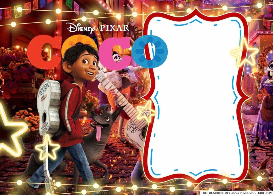 FREE Editable Disney Coco Birthday Invitations