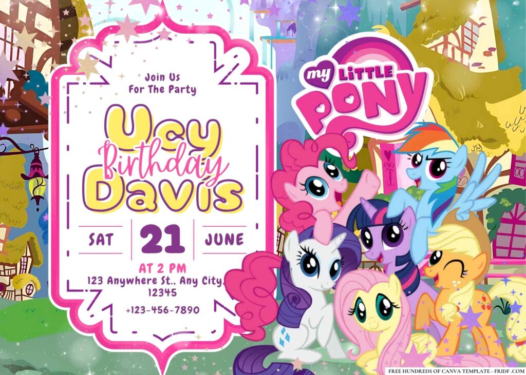 FREE Editable My Little Pony Birthday Invitations
