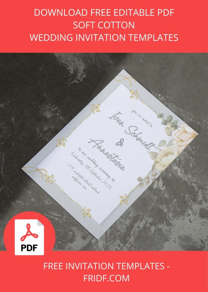 (FREE Editable PDF) Mosaic And Floral Wedding Invitation Templates