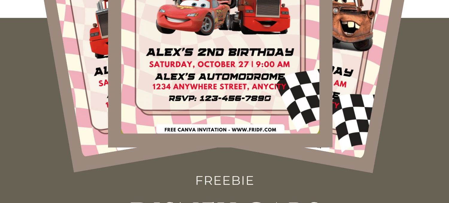 FREE Lightning McQueen And Friends Invitation Template