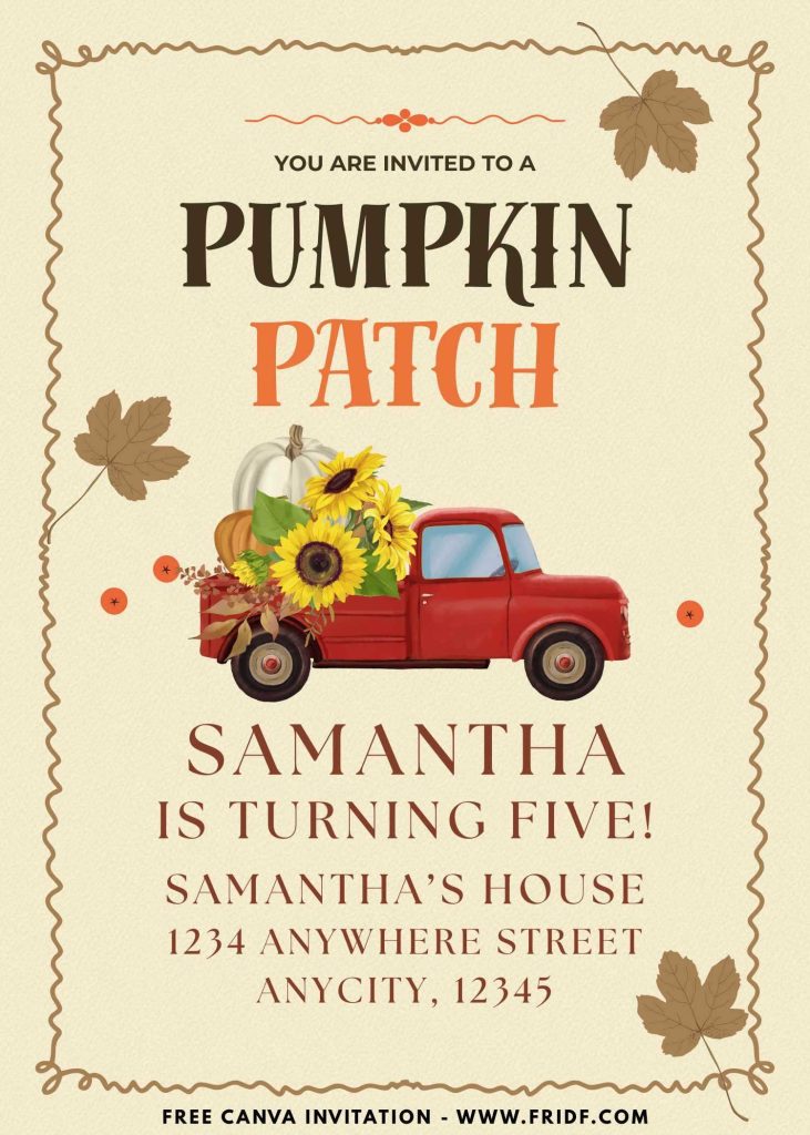 FREE Baby Pumpkin Patch Invitation Template