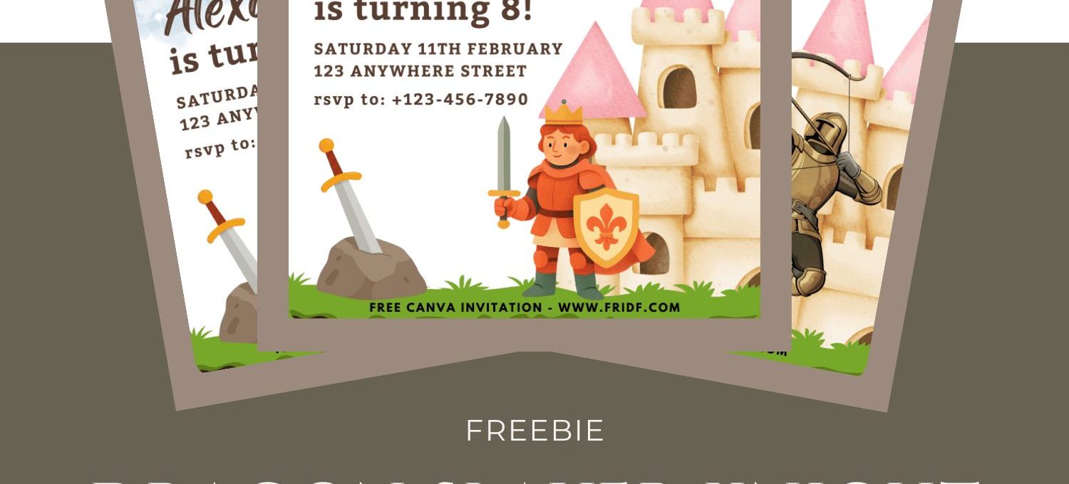 FREE Watercolor Dragon Slayer Knight Invitation Template