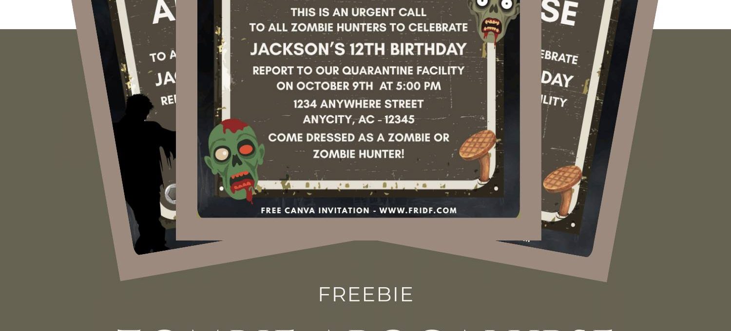 FREE Zombie Hunter Invitation Template