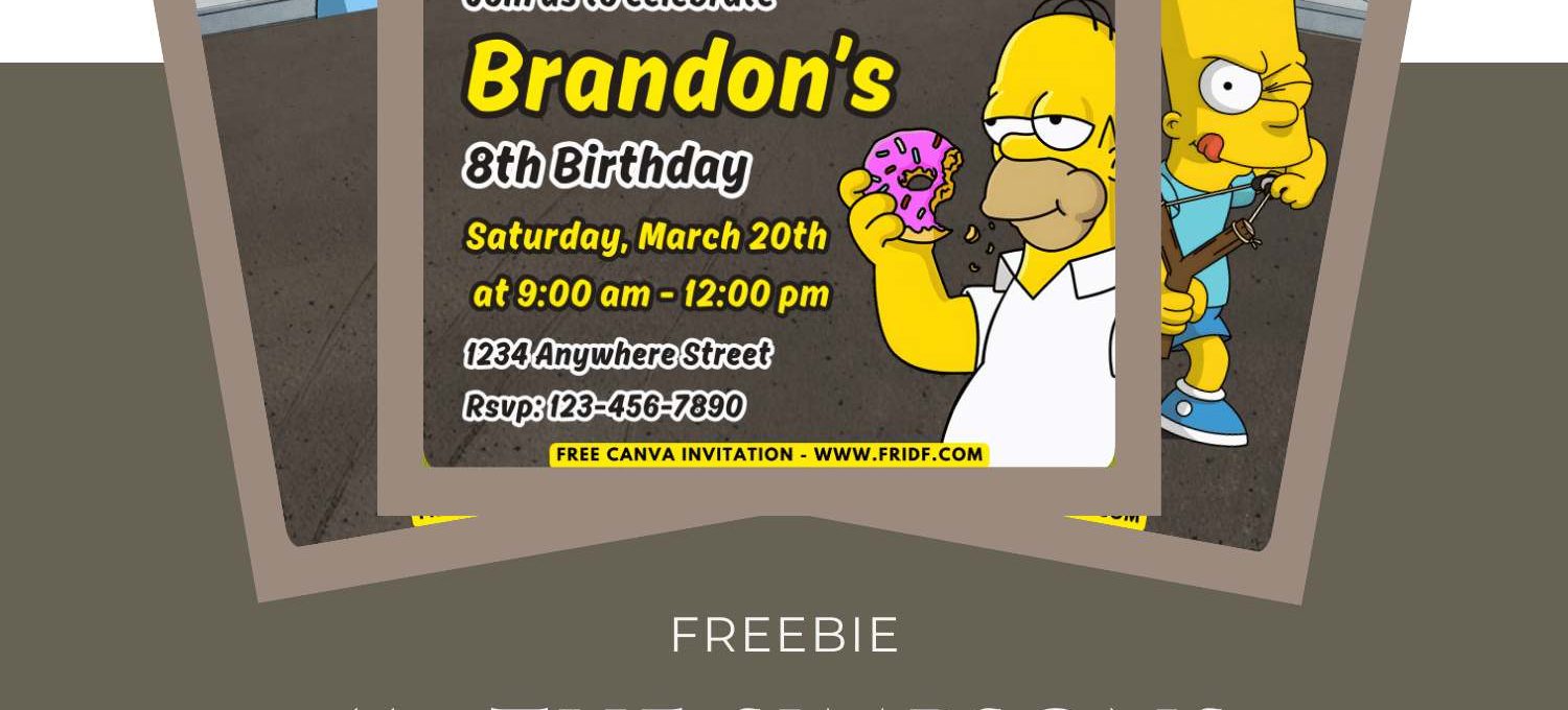 FREE The Simpsons Street Invitation Template