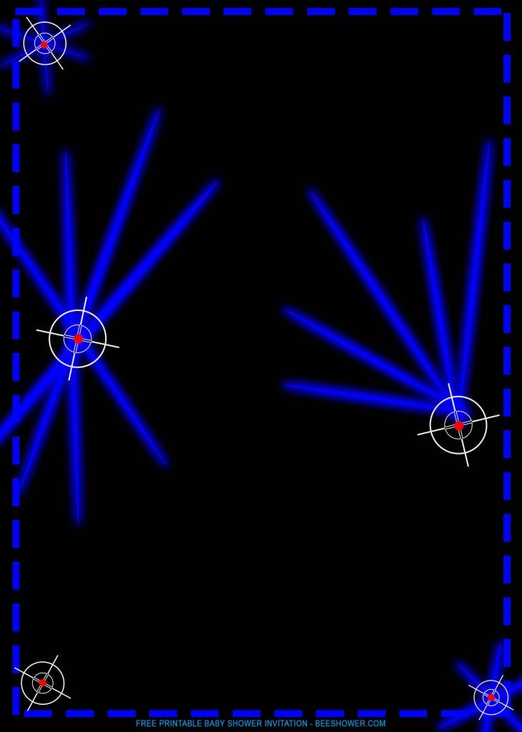 (FREE Printable) - Fancy Laser Tag Invitation Templates