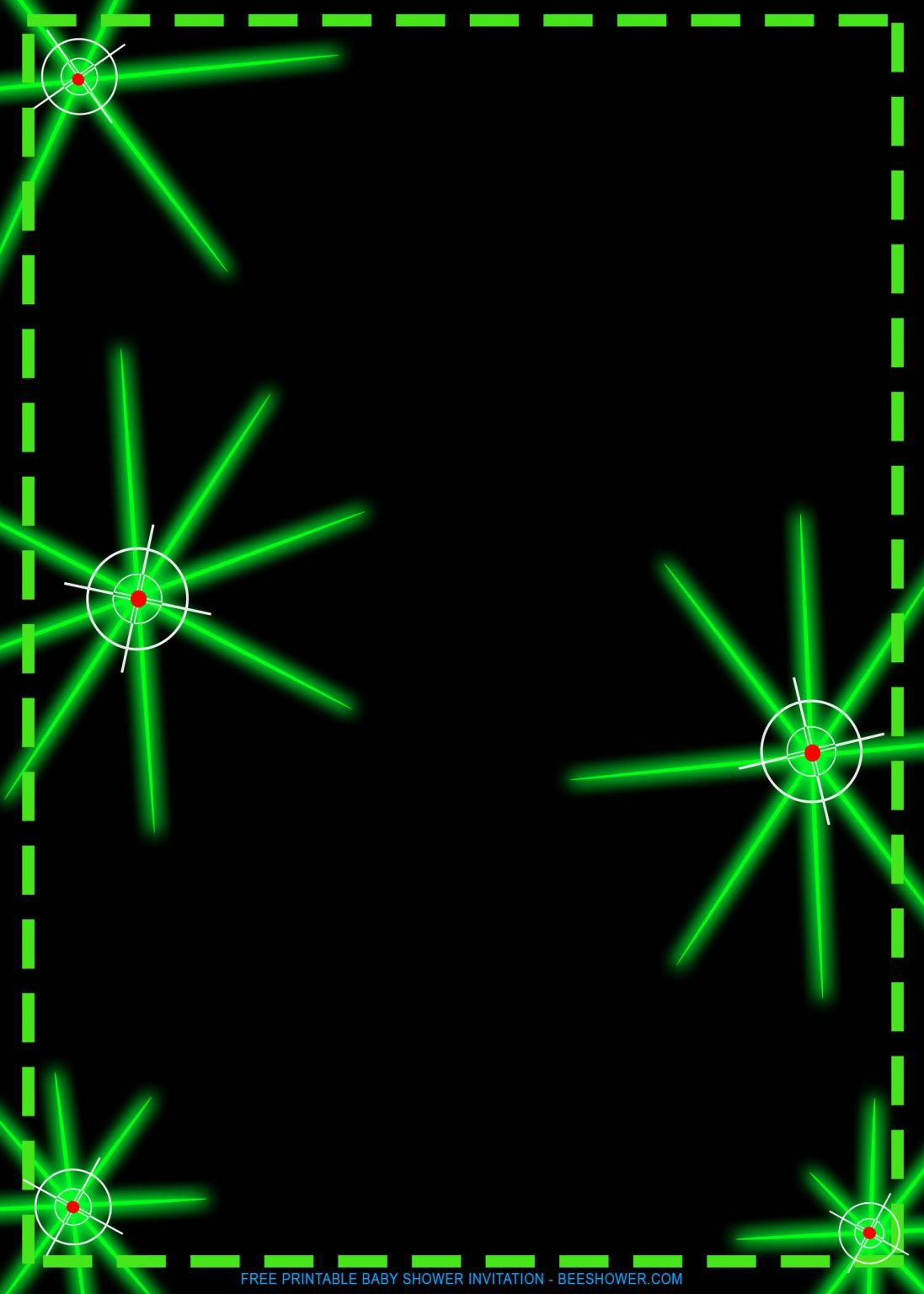 (FREE Printable) - Fancy Laser Tag Invitation Templates