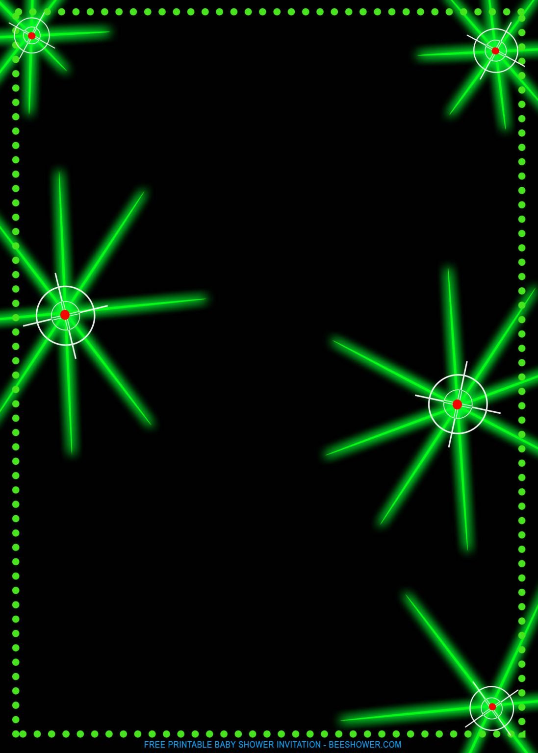 (FREE Printable) - Fancy Laser Tag Invitation Templates