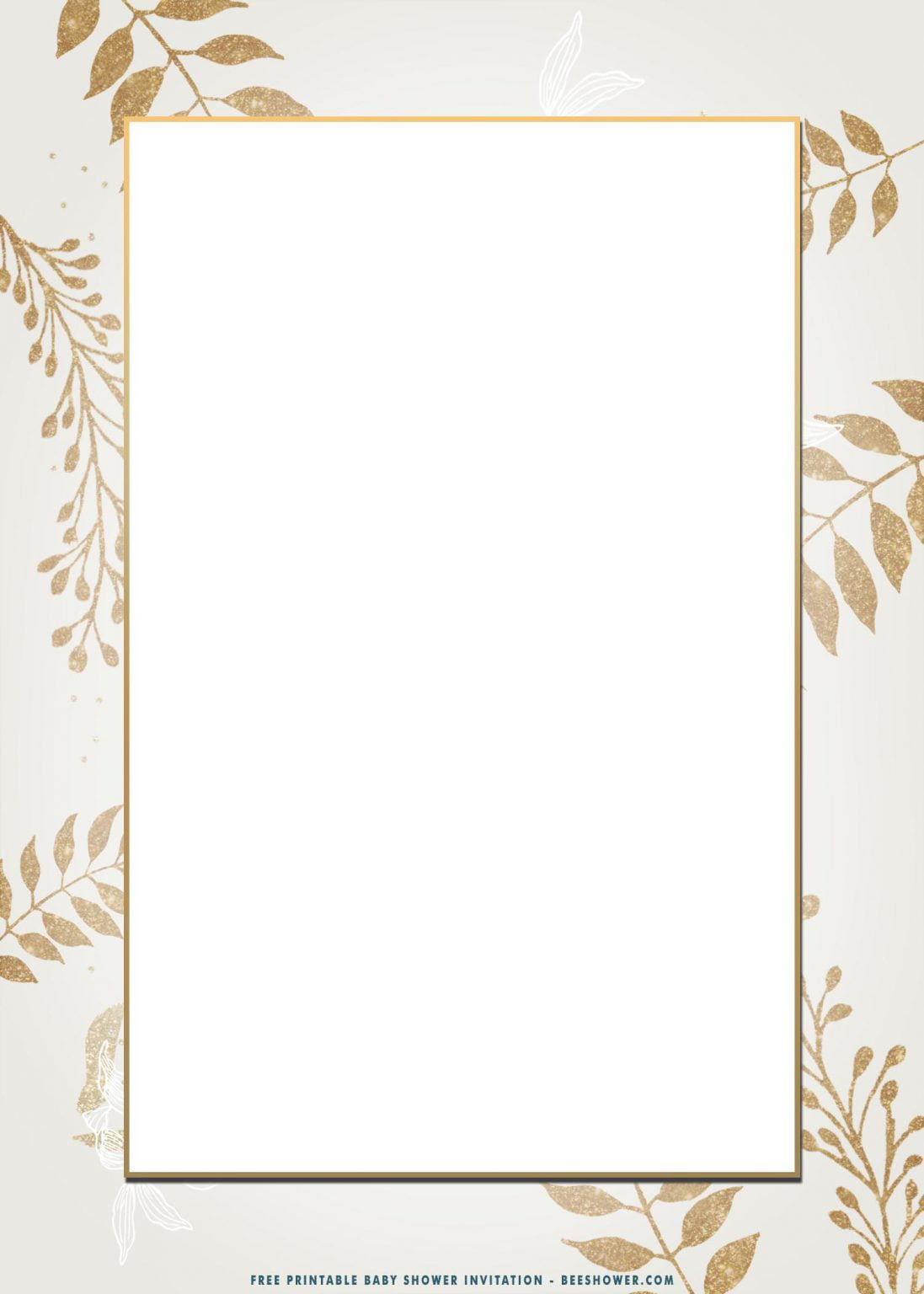 (FREE Printable) - Modern Gold Frame Birthday Invitation Templates