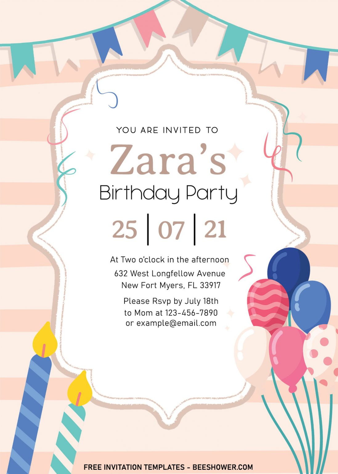 7+ Cute Hand Drawn Set Of Birthday Invitation Templates