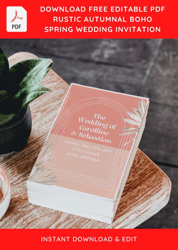 (Free Editable PDF) Eclectic Boho Style Wedding Invitation Templates ...