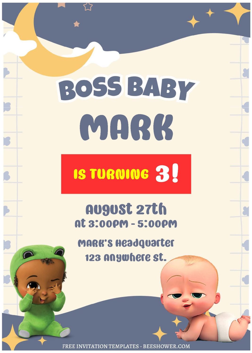 Boss Baby Birthday: FREE Template Planner & Canva Invitations