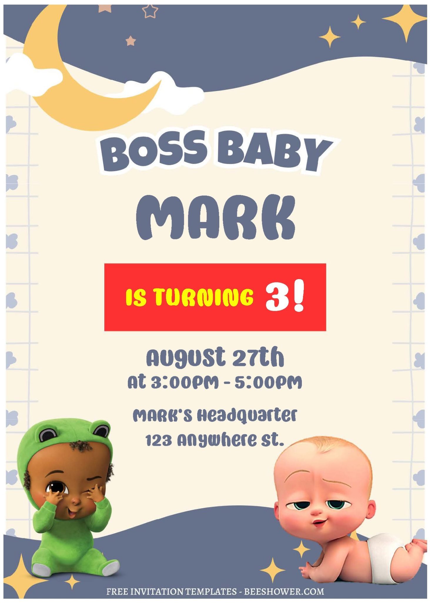 Boss Baby Birthday: FREE Template Planner & Canva Invitations